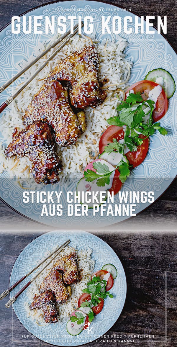 Sticky Teriyaki Chicken Wings aus der Pfanne » Das Rezept von GÜNSTIG ...