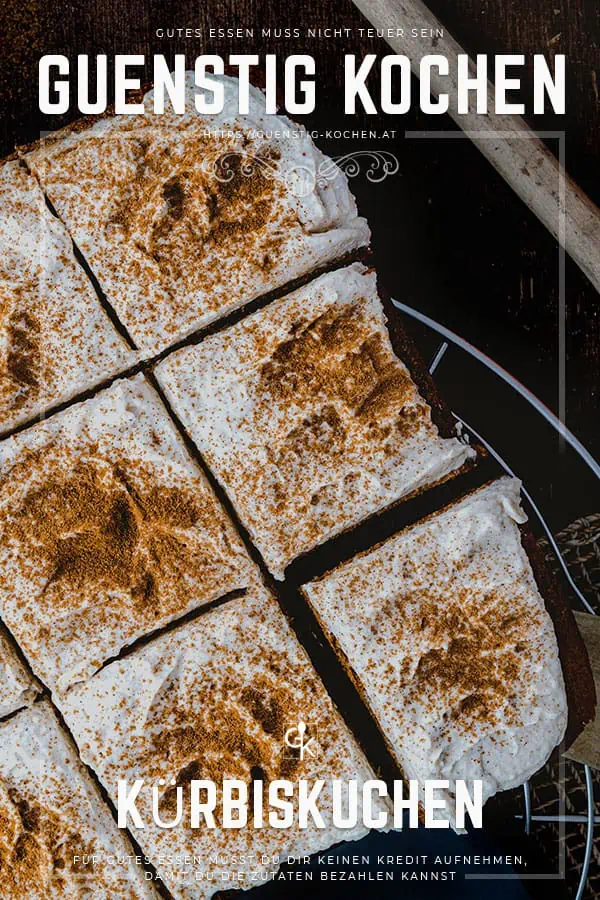 Kürbiskuchen vom Blech mit Frischkäsefrosting » Das Rezept von GÜNSTIG ...